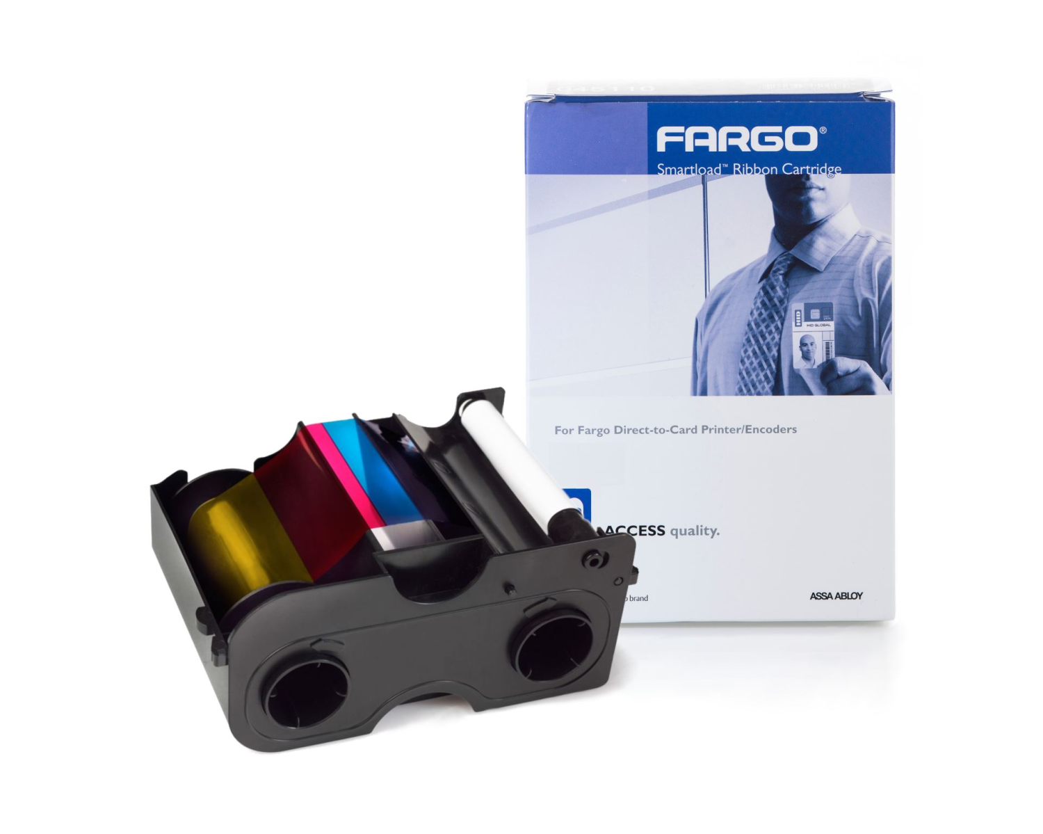 Fargo DTC1250/1000 YMCKO Colour Ribbon with Cleaning Roller, 045000 ...