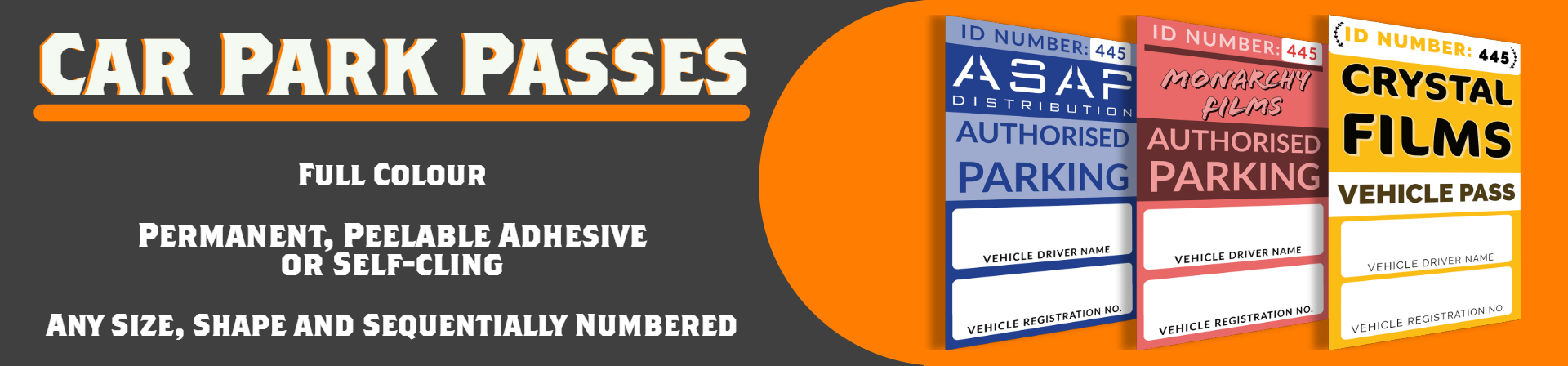 Car Park Passes - ASAP Distribution - Film and TV Consumables Suppliers