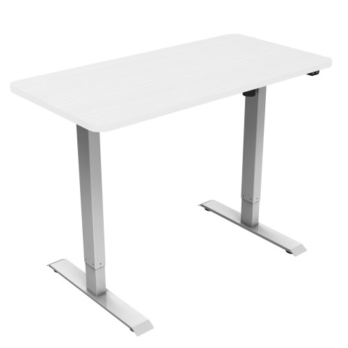 Darwin Single Motor Height Adjustable Desk Silver Frame White Top ...