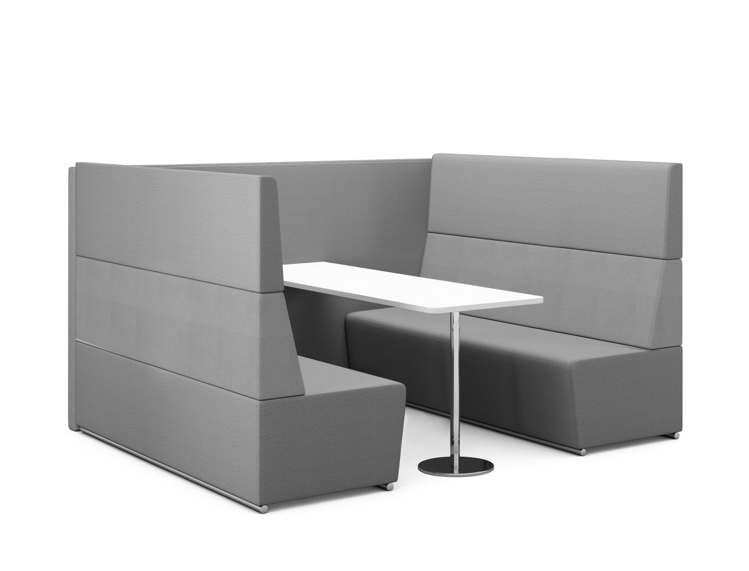 Fifteen Diner Agile & Co-Working 6 seater High Back Diner Unit Silver ...