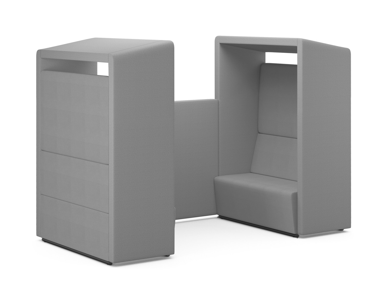 Fifteen Agile & Co-Working 4 seater Four Seat Sofa Pod Unit Black Floor ...