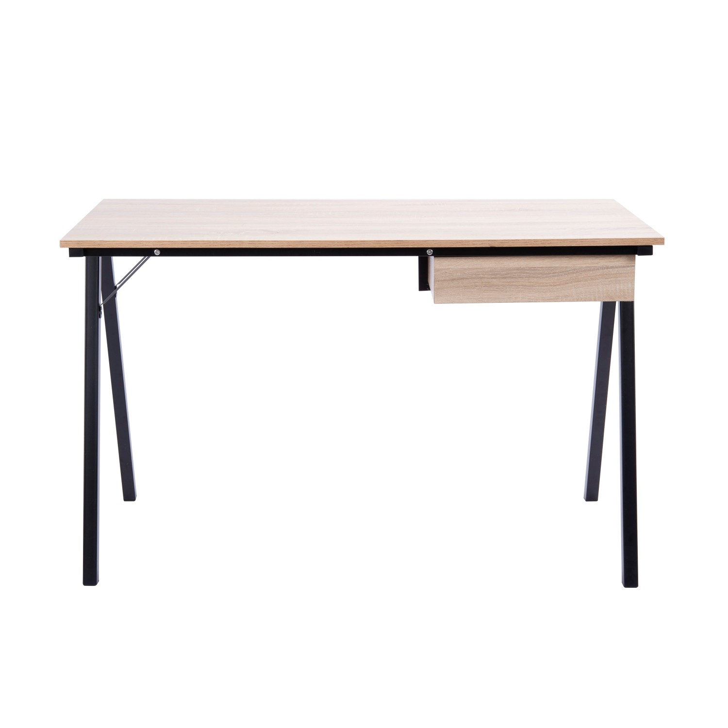 Ural Compact Workstation with Suspended Underdesk Drawer - Black Frame ...