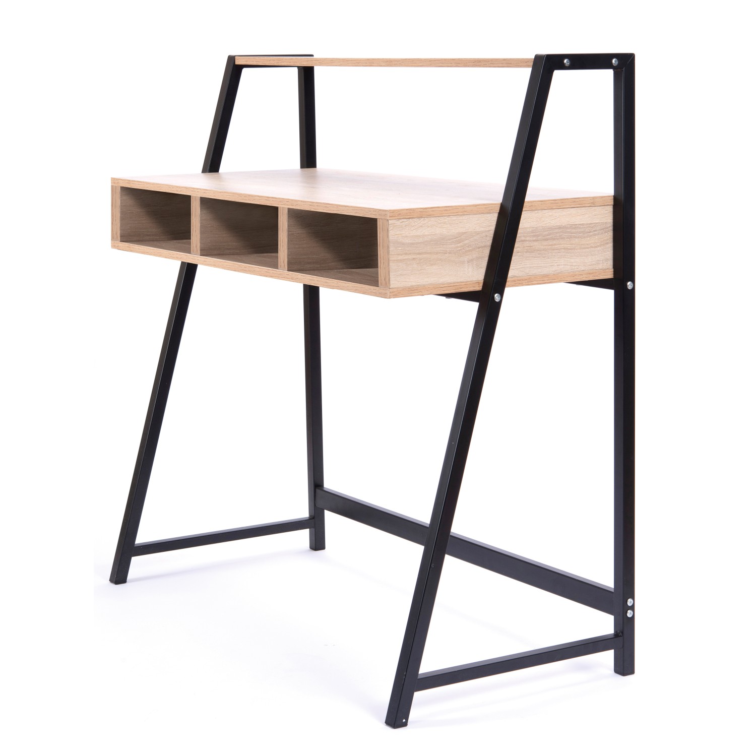 Aldan Compact Two Tier Workstation with Stylish Feature Frame and Upper ...