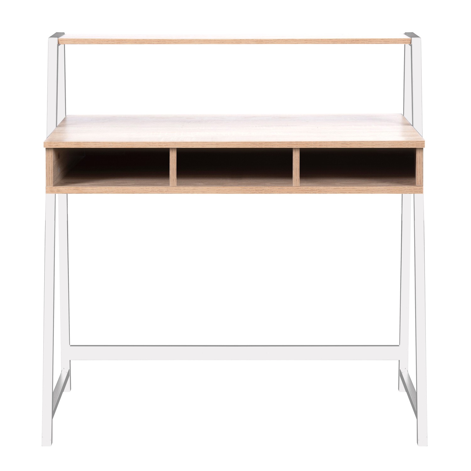 Aldan Compact Two Tier Workstation with Stylish Feature Frame and Upper ...