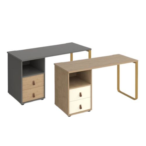 Cairo straight desk 1400mm x 600mm with sleigh frame leg and support ...