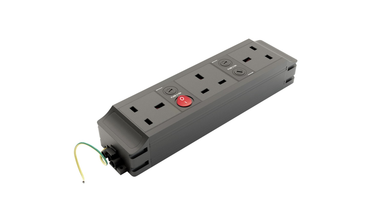 Powerpack Underdesk Unit 3 x 3.15A sockets Master switch - Office Monster