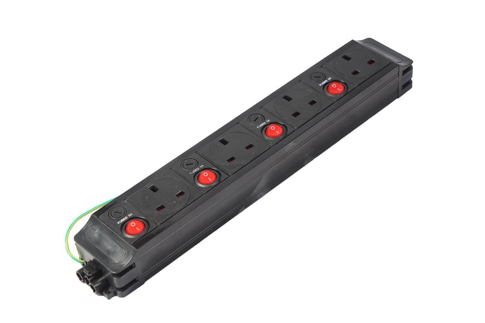 Powerpack Underdesk Unit Master switch 4 x switches - Office Monster