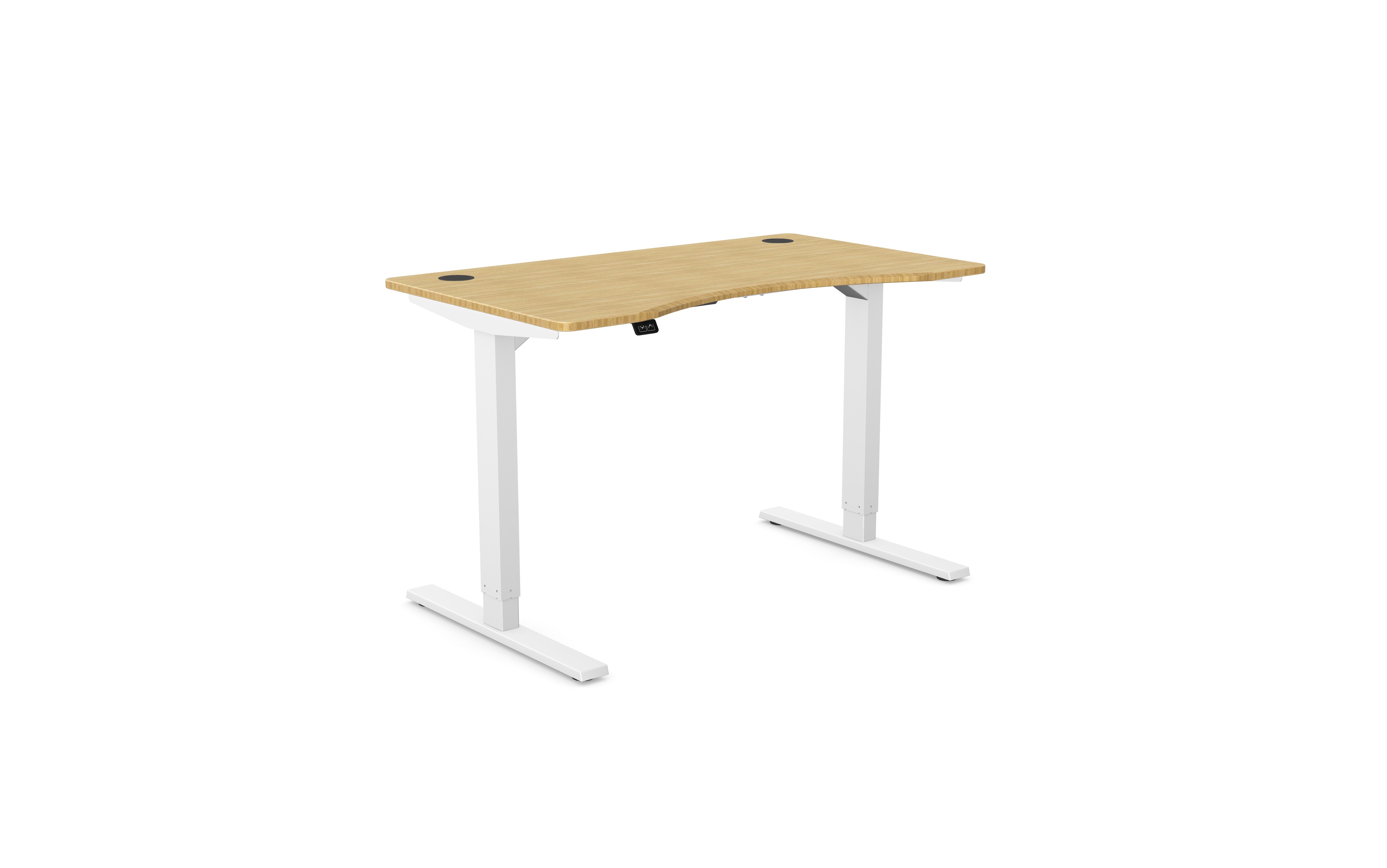 Zoom Single Height Adjustable Desk 1200 x 700mm - Curved Bamboo top ...
