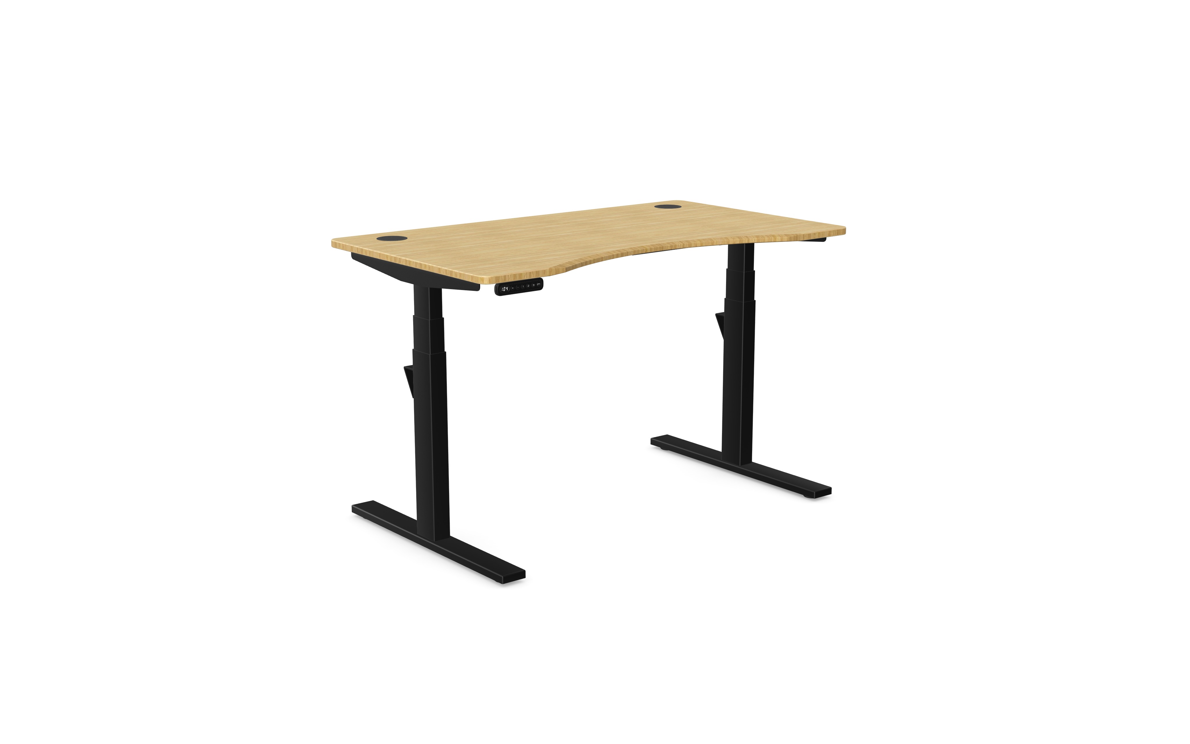 Leap Single Height Adjustable Desk 1200 x 700mm - Curved Bamboo top ...