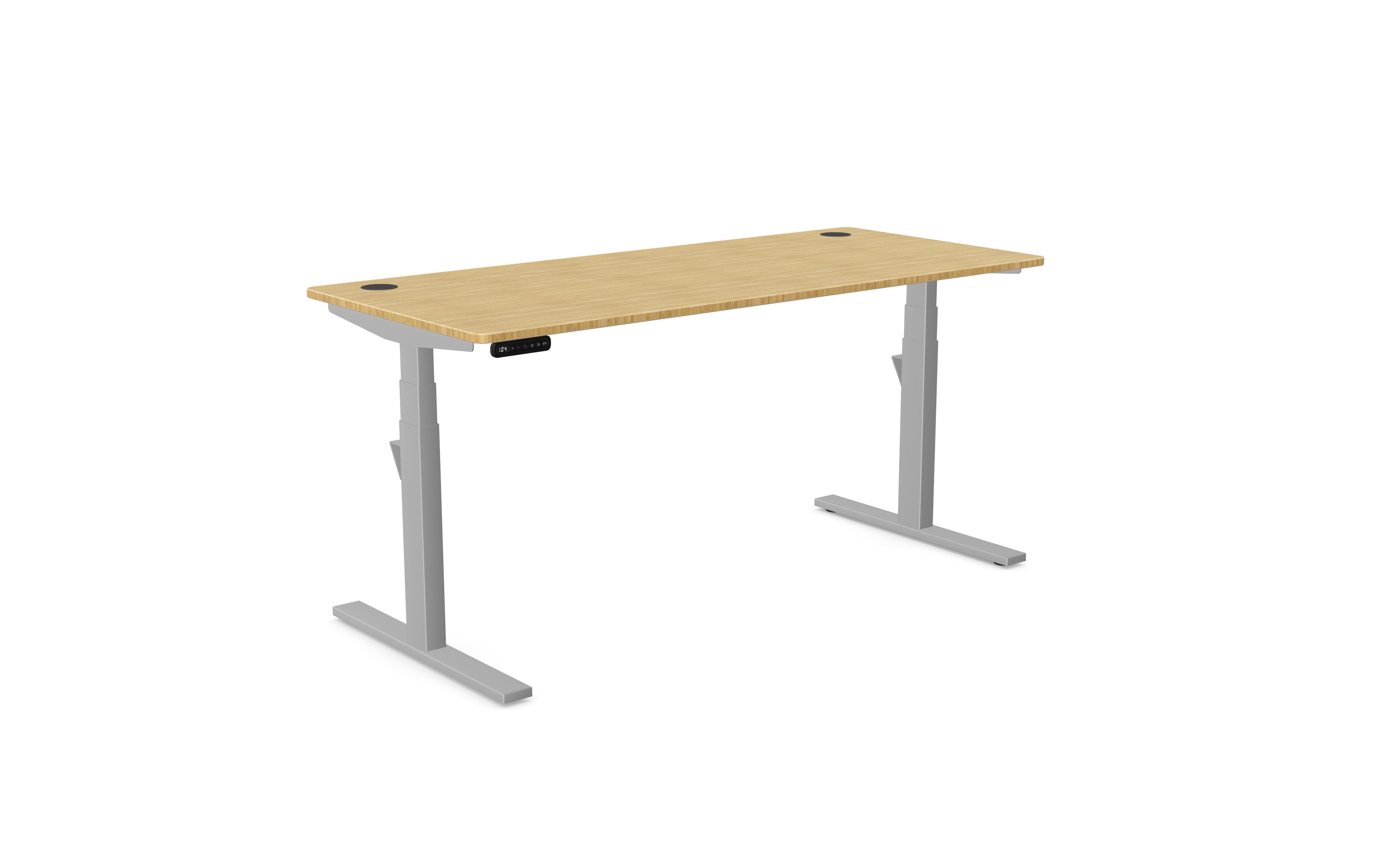 Leap Single Height Adjustable Desk 1600 x 700mm - Rectangular Bamboo ...