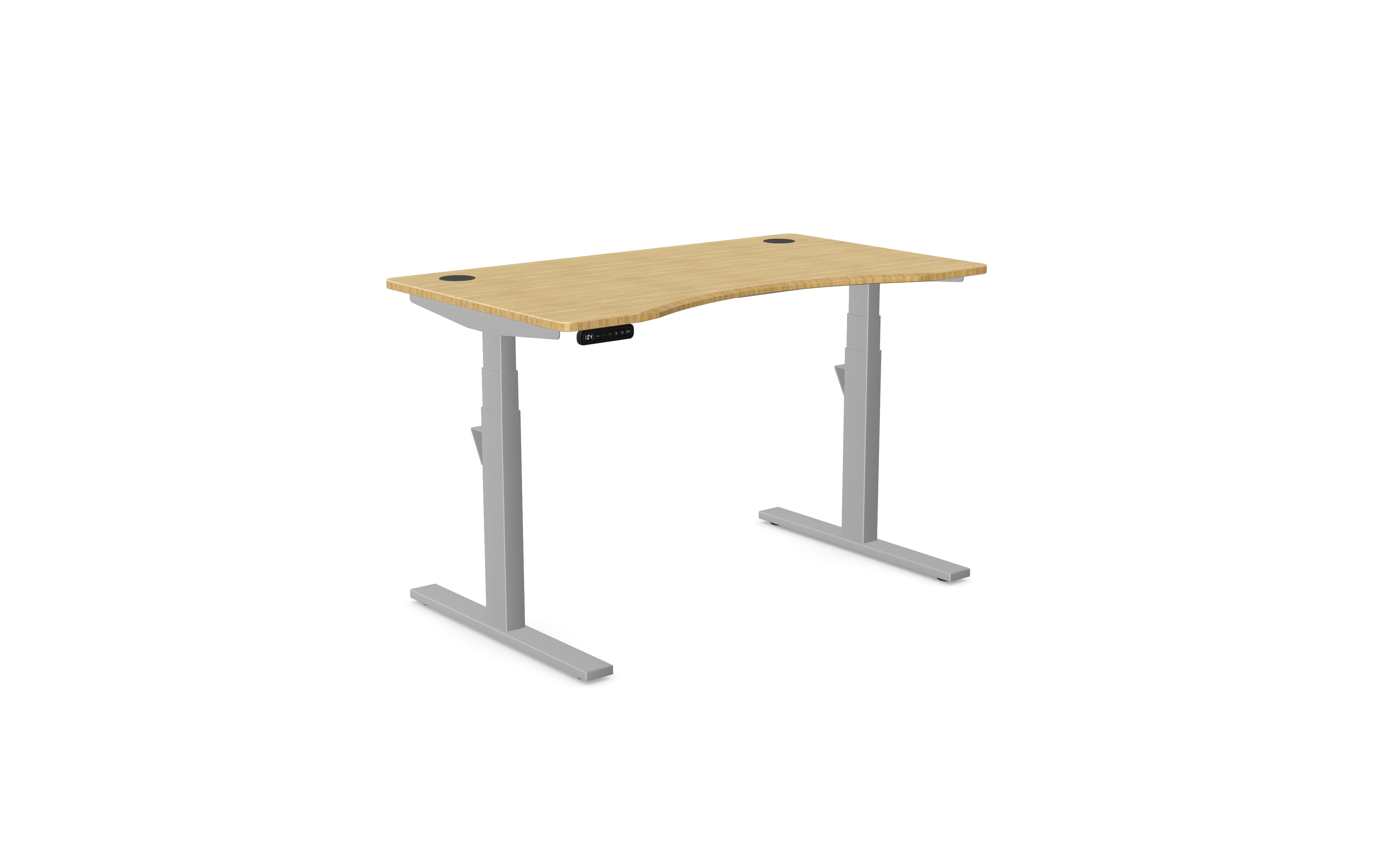 Leap Single Height Adjustable Desk 1200 x 700mm - Curved Bamboo top ...