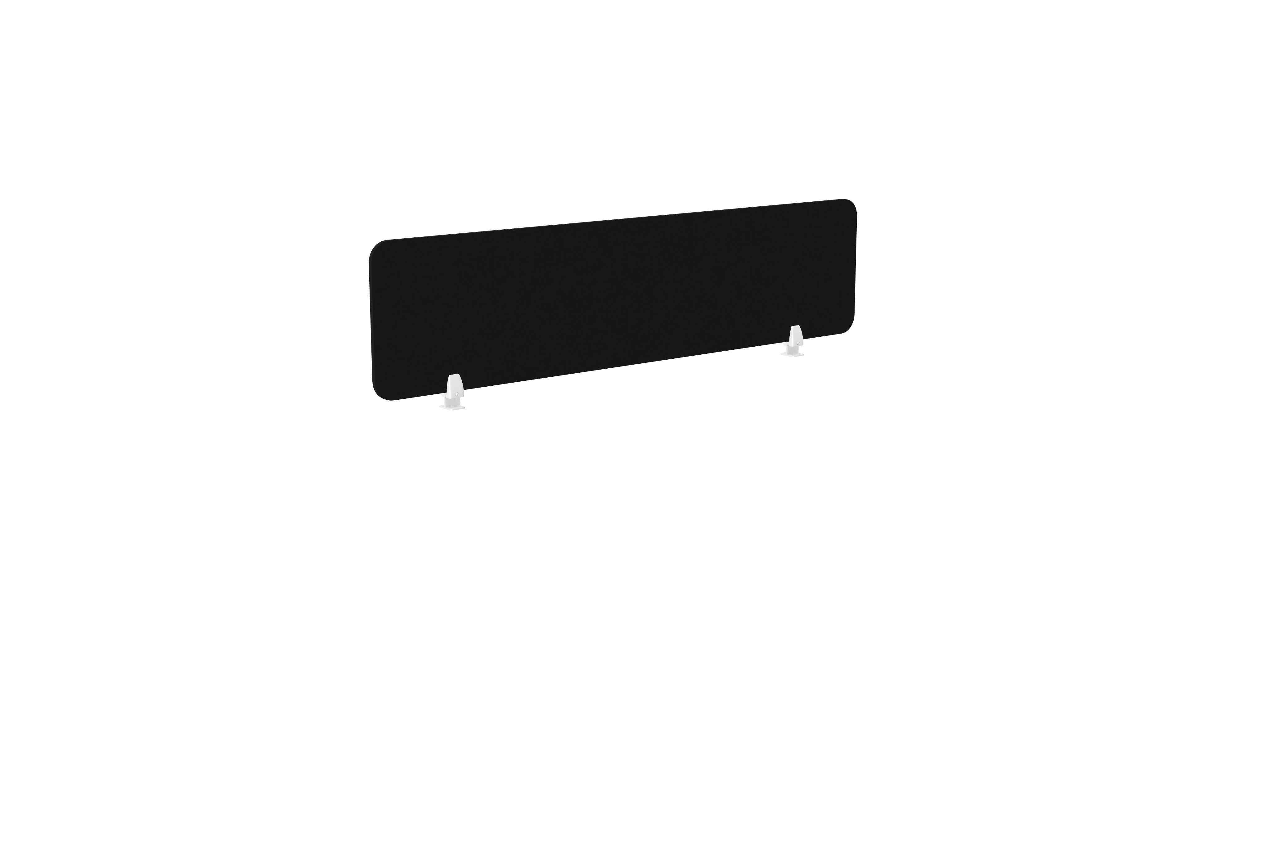 PET Screen - Desk Mounted Straight Top 1590w x 400h - Plain - Black ...