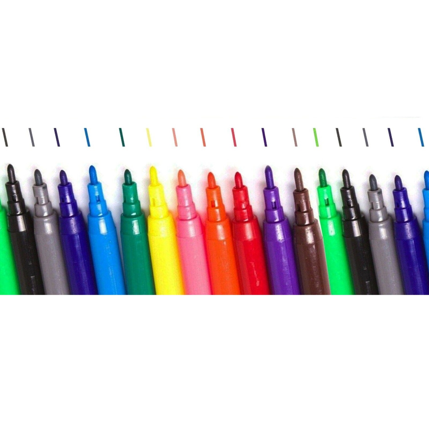 School Colouring Pens Fine Assorted [Pack 50] - Education and School ...