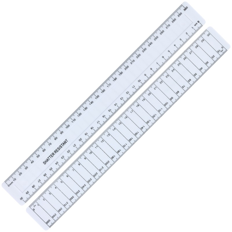 School Ruler Metric White Shatter Resistant 30cm [Pack 10] - Education ...