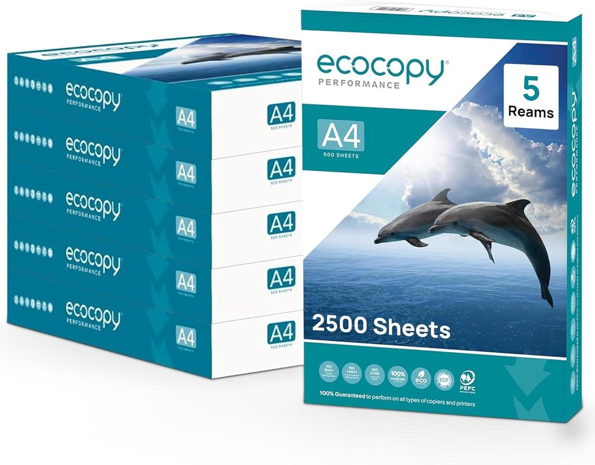 A4 Multipurpose Printer Paper 5 Reams (2500 Sheets) | EcoCopy