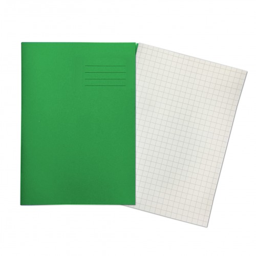 LIGHT GREEN Exercise Books A4 64 Pages 10mm Squares