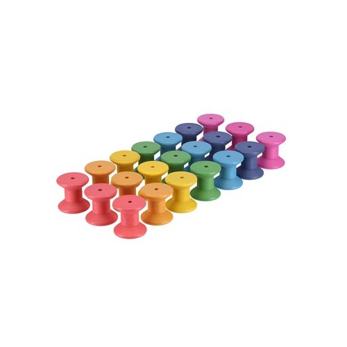 Rainbow Wooden Spools Pack 21
