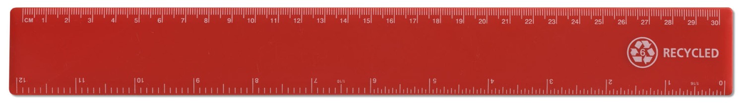 RED Recycled Coloured Ruler 12" / 30cm