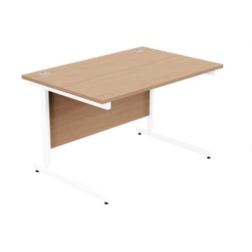 Buy Rectangular Desk With Cantilever Frame 1200 x 800 x 730mm Beech/White from Codex Office ...