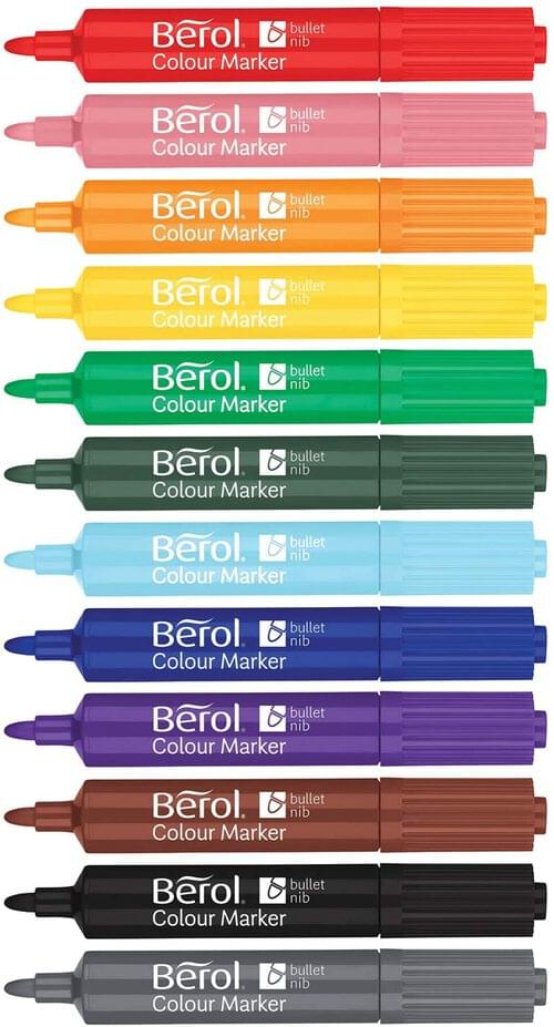 Berol Bullet Tip Colour Marker Assorted Classpack