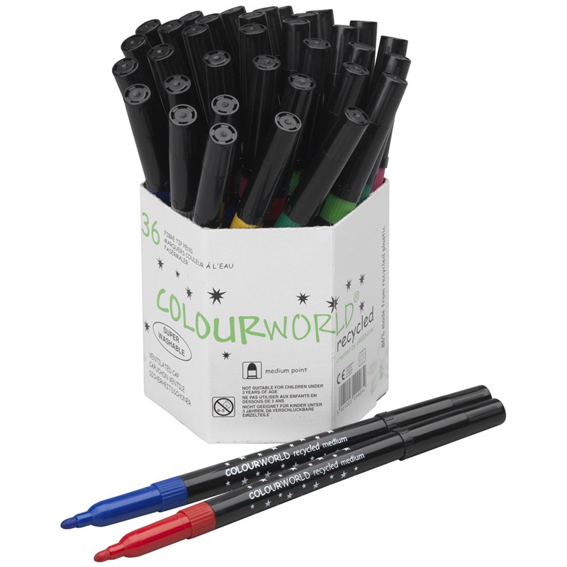 Colourworld Super Saver Recycled Colouring Felt Pens