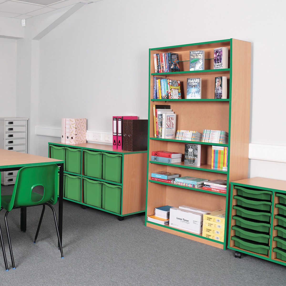 Coloured Edge Tray Storage