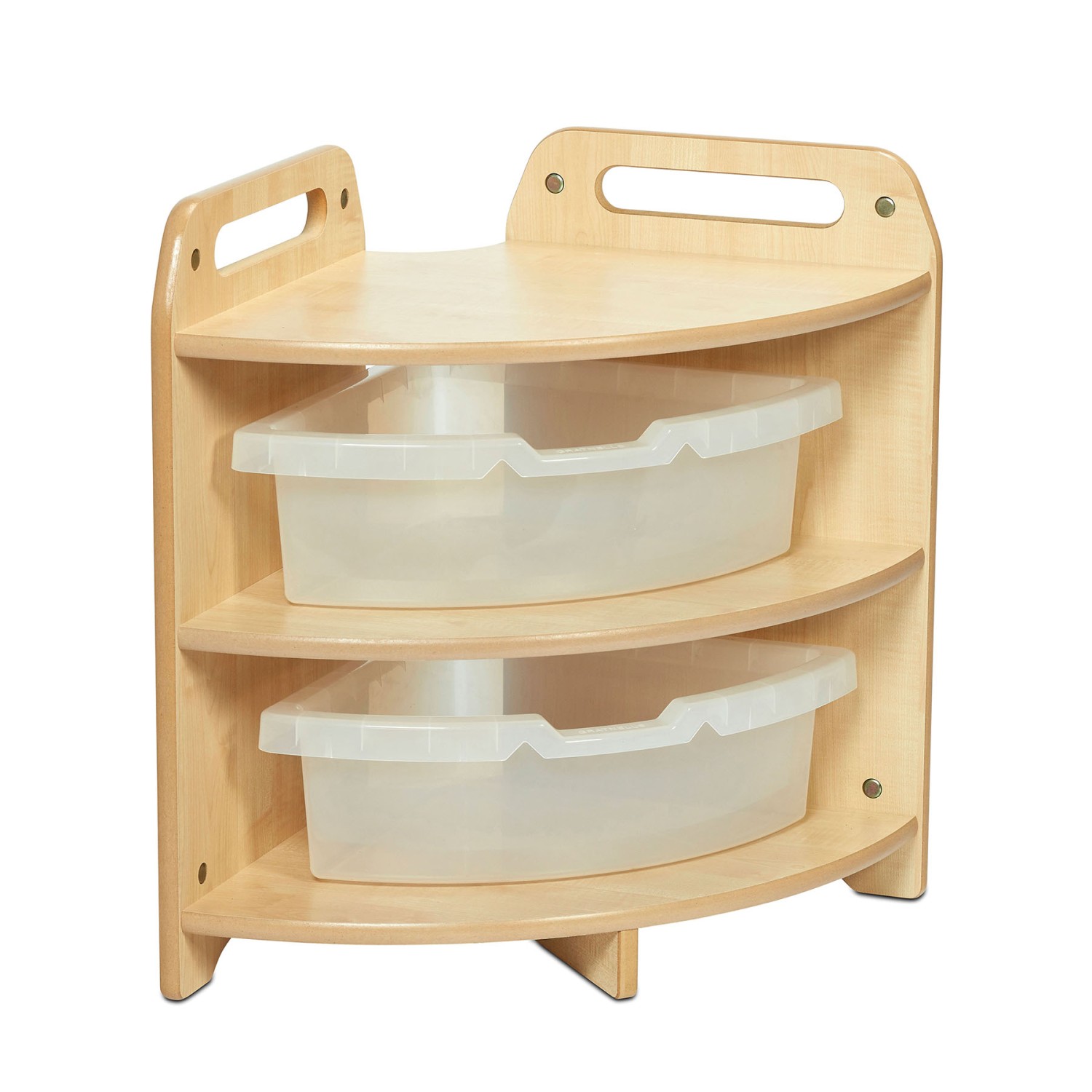 Tall 90 Degree Corner Unit with 2 Clear Tubs