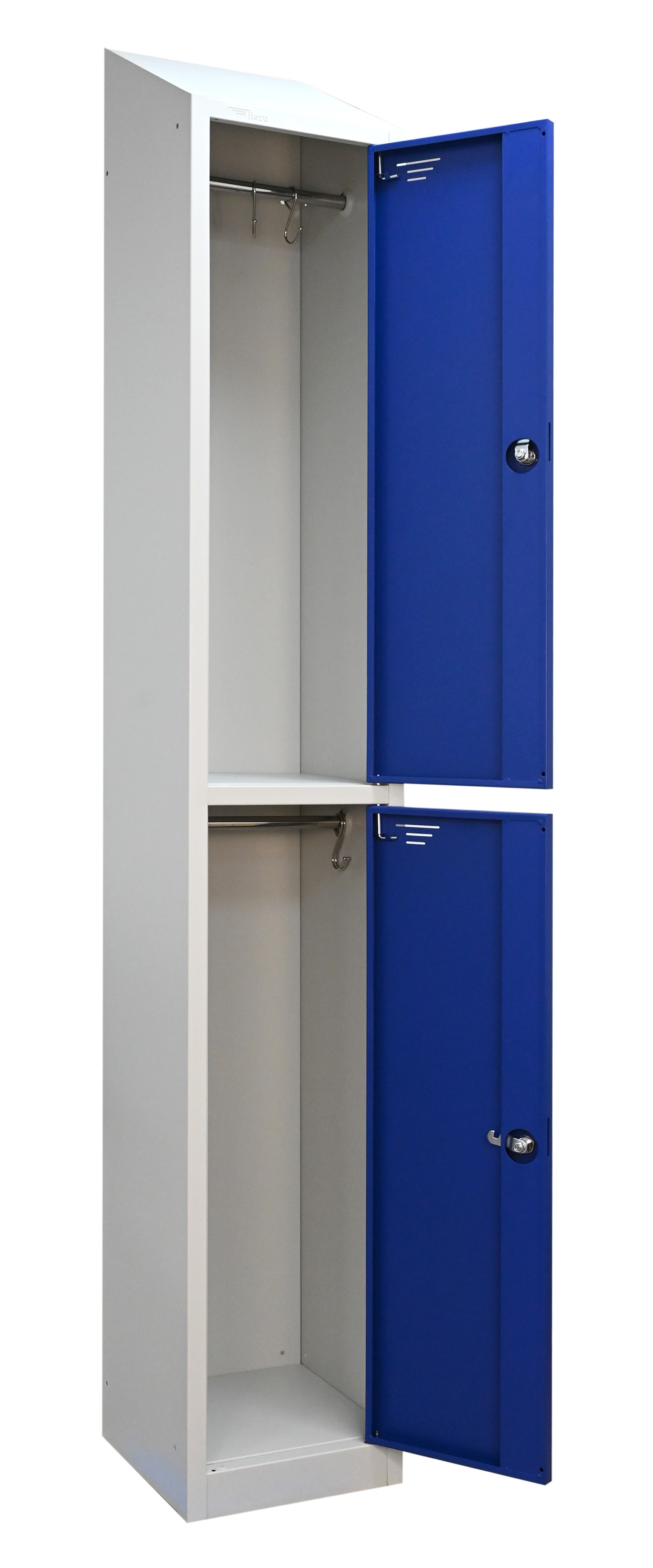 2 Door Locker H1950mm x W300 x D300 Blue Doors and Key Lock