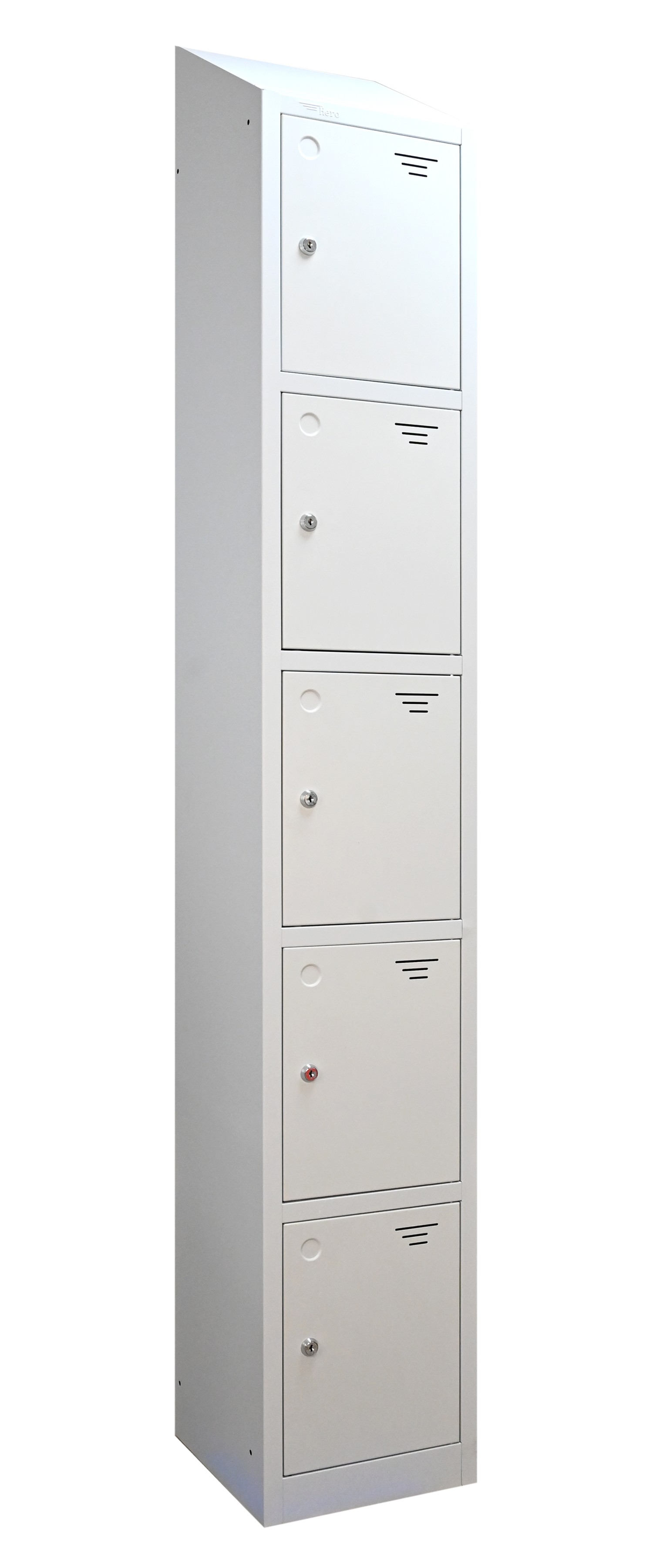5 Door Locker H1950mm x W300 x D450 Grey Doors and Sloping Top