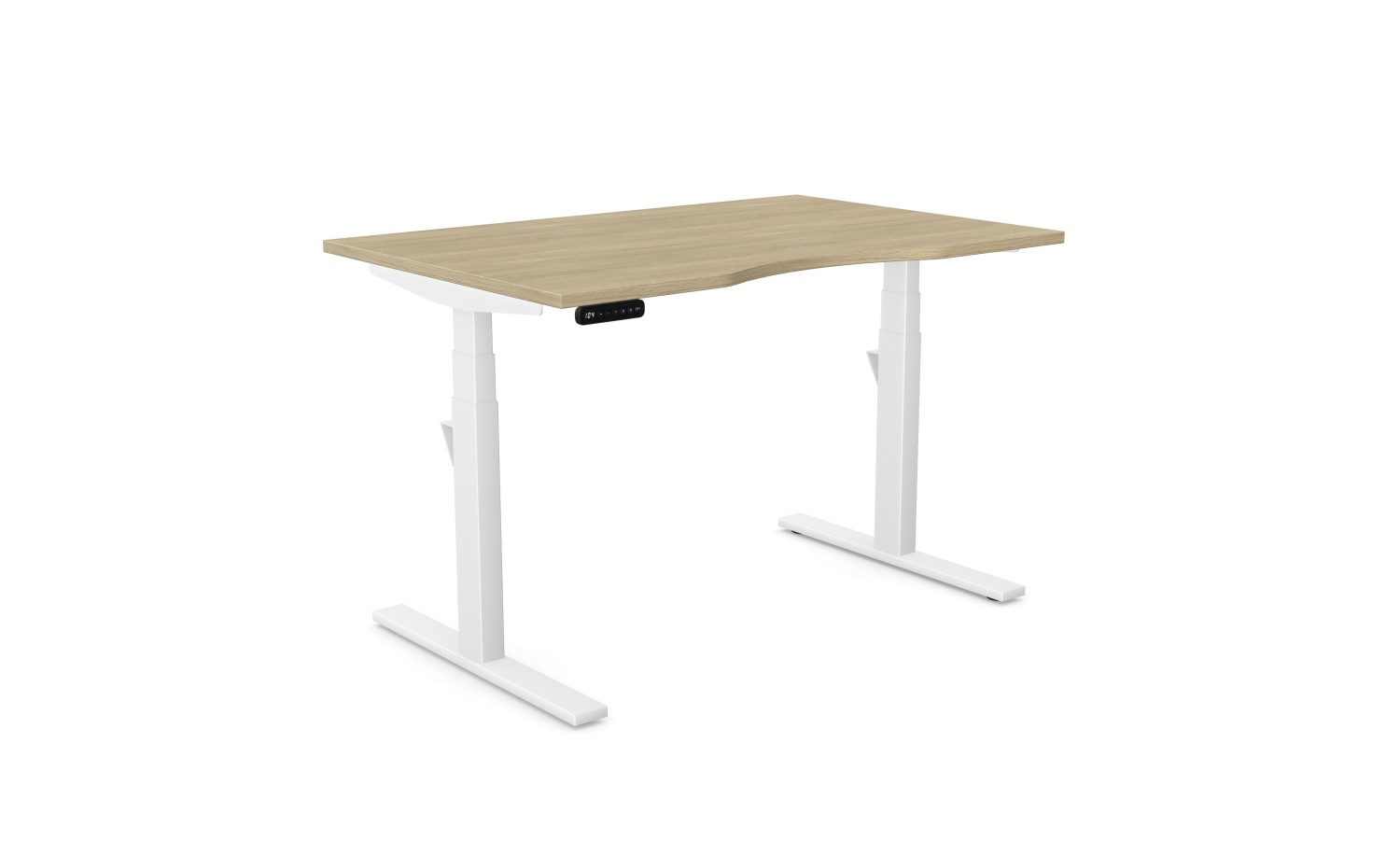Darcey 1600mm Wide Height Adjustable Desk, Beech Top