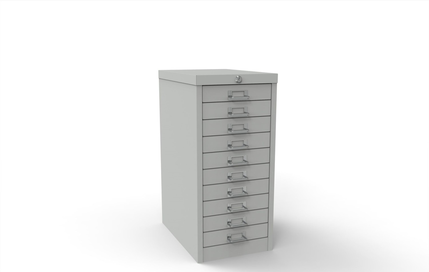 Locking 10 Drawer Cabinet 278x408x605mm in Light Grey