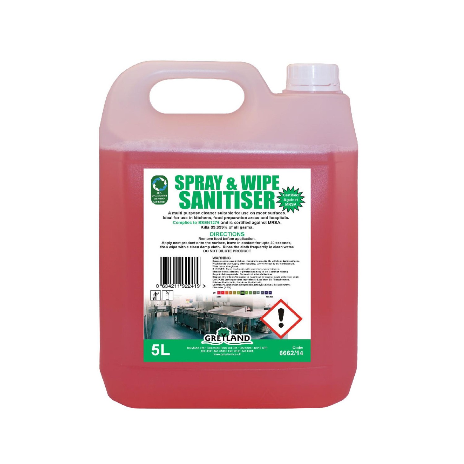 Greyland Spray & Wipe Sanitiser 5ltr