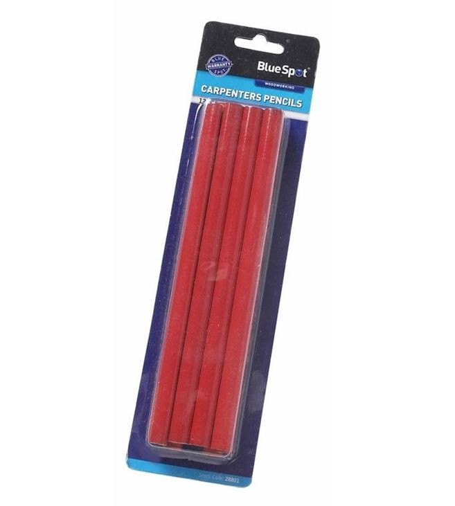 Blue Spot 170mm Soft Lead Carpenters Pencils Pack 12