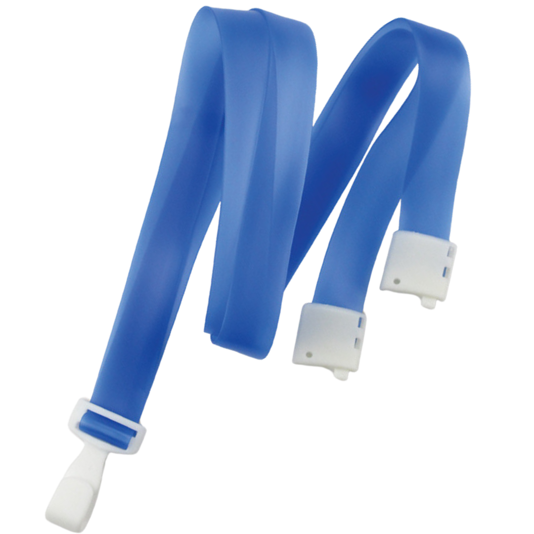 Blue Vinyl Wipe-Clean Lanyard \u2013 15mm Breakaway ID Holder | DBC Group