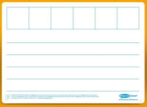 Show-me 6-Frame Phoneme Drywipe Boards, Pens and Erasers