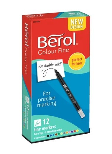 Berol Colourfine Pens - Pack of 12