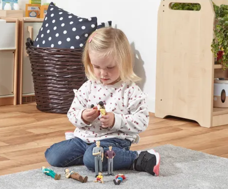 Miniland Block Play People - Family with Light Brown Skin -Pack x 8