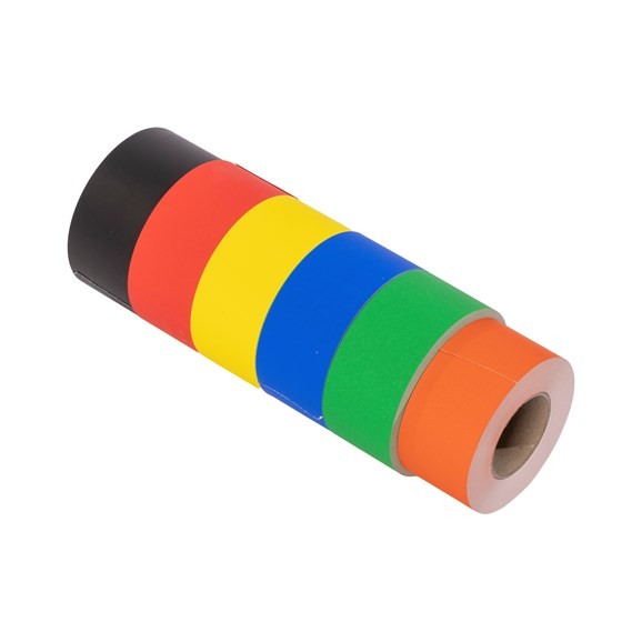 EduCraft Straight Paper Border Rolls - 48mm x 50m - Assorted - Pack x6
