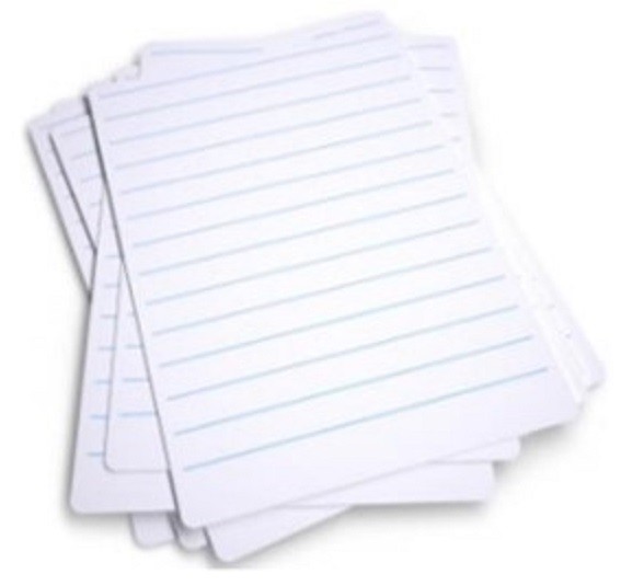 Economy Drywipe Boards - Lined, A4 (500 microns) - Pack x100