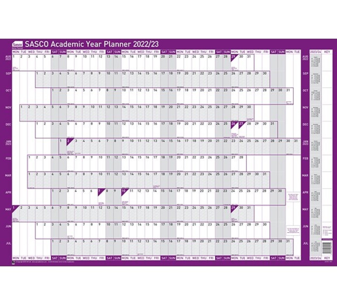 Academic & Year View Wall Planner