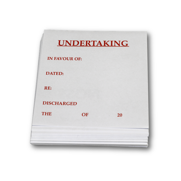 undertaking, legal undertaking, legal label, undertaking label ...