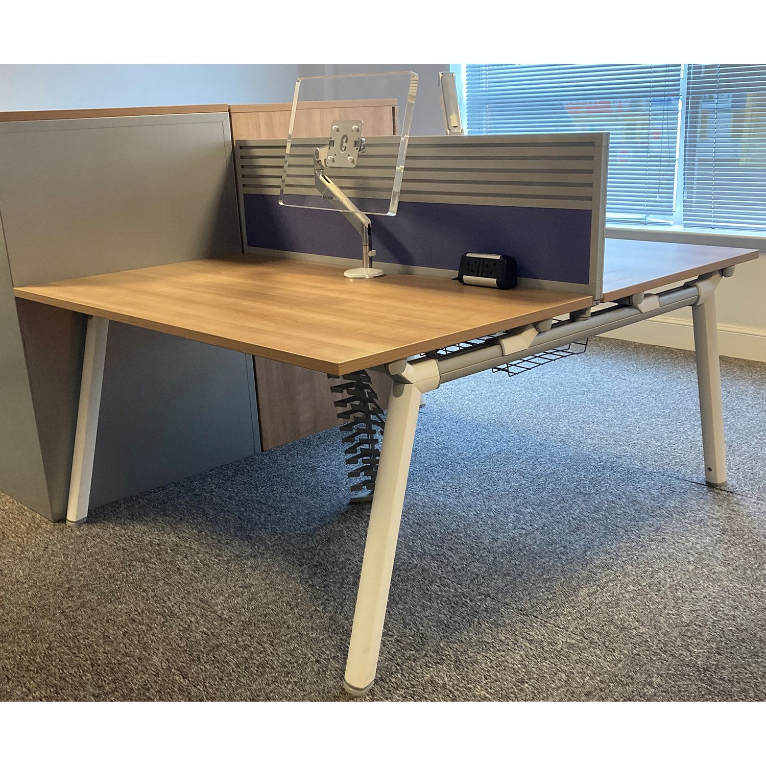 Senator Crossover 2 Person Bench White/Silver **EX-DISPLAY**