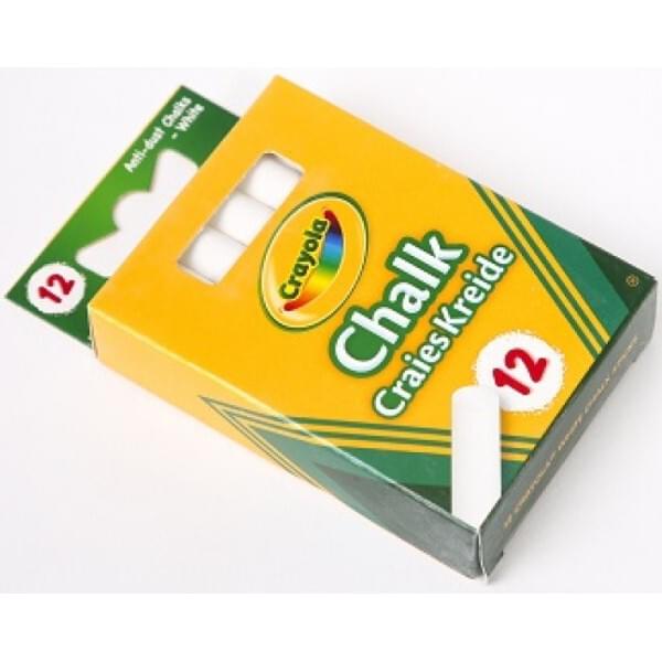 Crayola White Chalk (Pack of 12) - Shop Arty