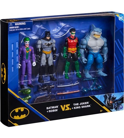 Batman & Robin vs The Joker & King Shark Action Figures - Fagan Toys
