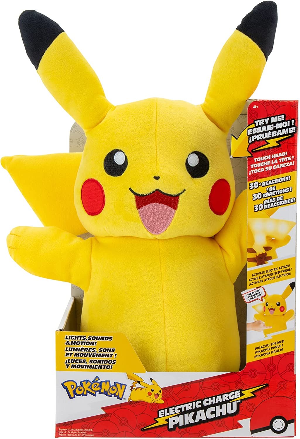 Pokemon Pikachu Electric Charge Plush - Fagan toys
