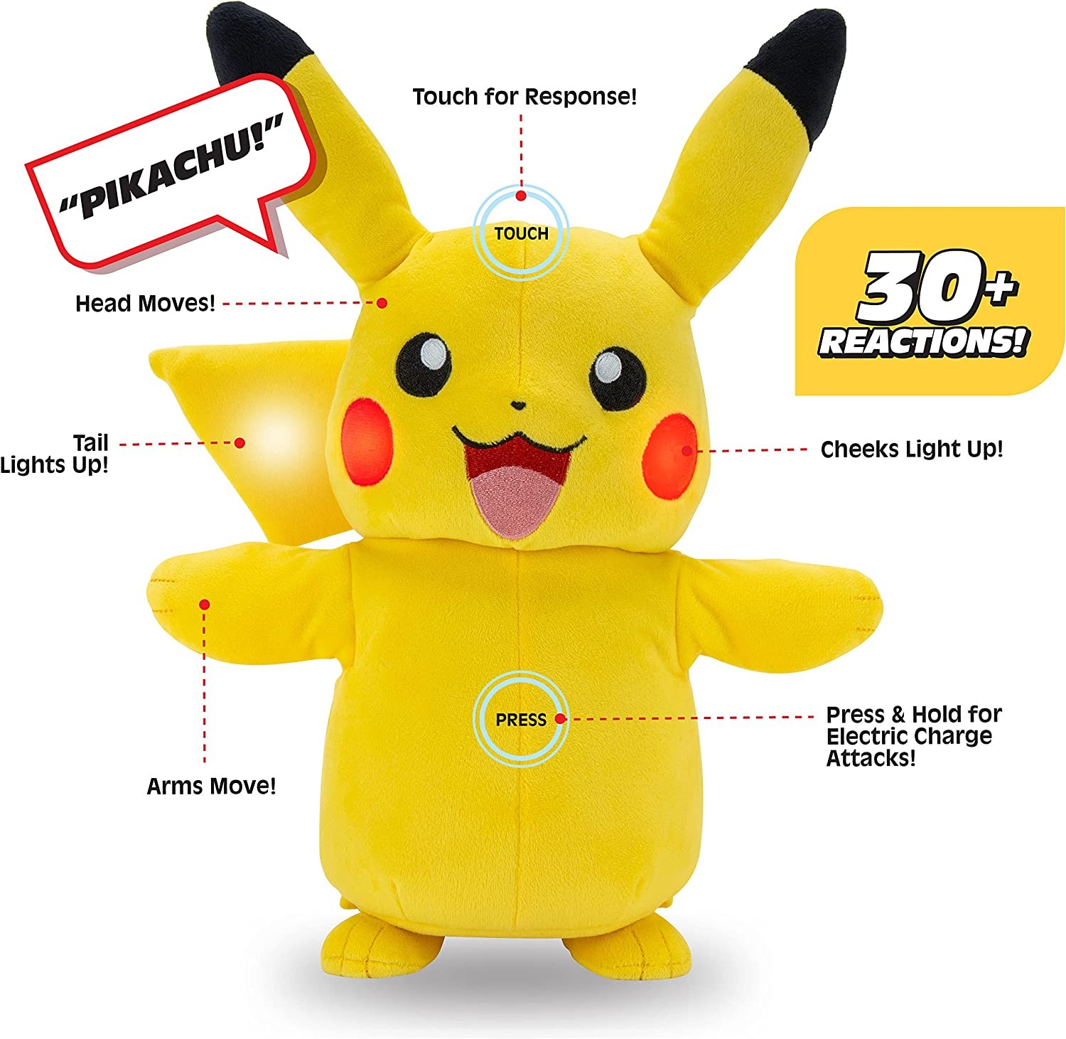 Pokemon Pikachu Electric Charge Plush - Fagan toys