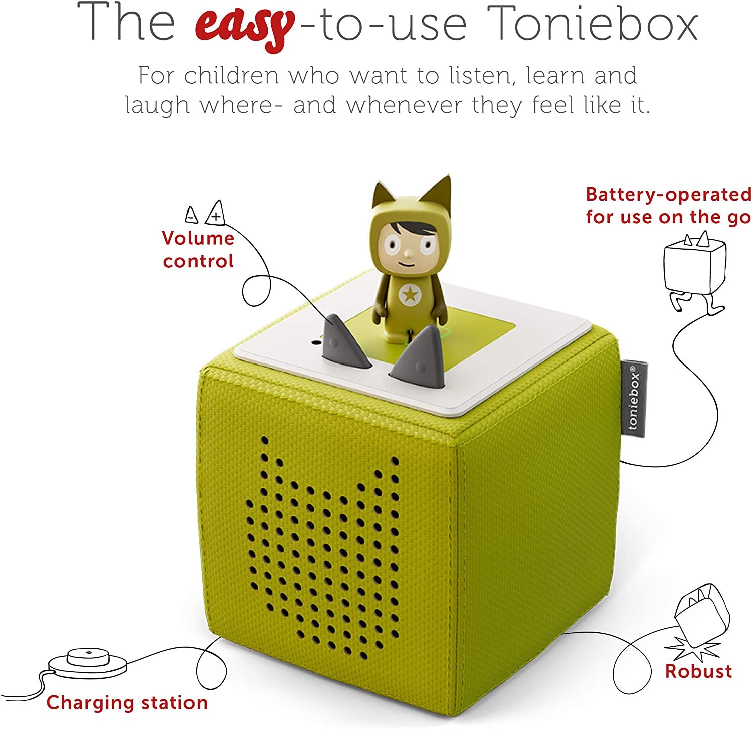 tonies Toniebox Starter Set Audio Player incl 1 Figure Green - Fagan Toys