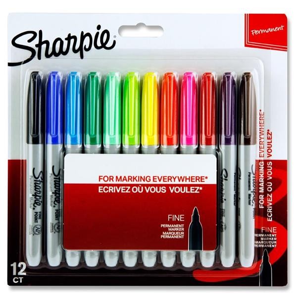 Sharpie 12 Pack Fine Permanent Markers