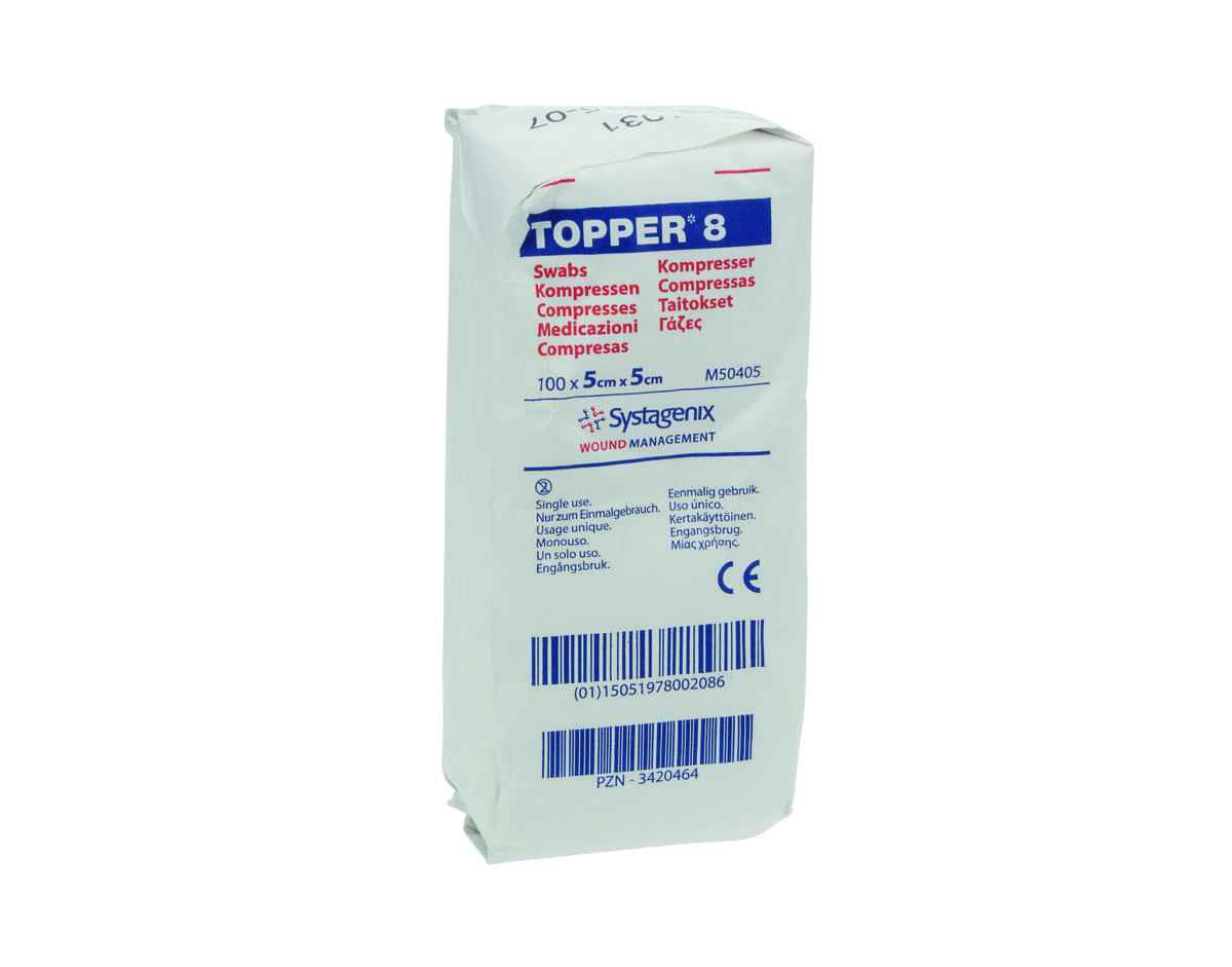 Dressing Topper8 Swabs 4 Ply Non Sterile (5cmsqx100)