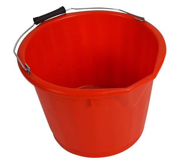 BUCKET 15L HYGIENE RED Steel handle (1)